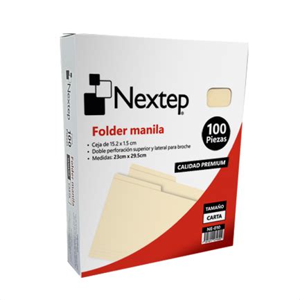 Folder Tamaño Carta Color Manila Caja C 100 Piezas Nextep Ne 010