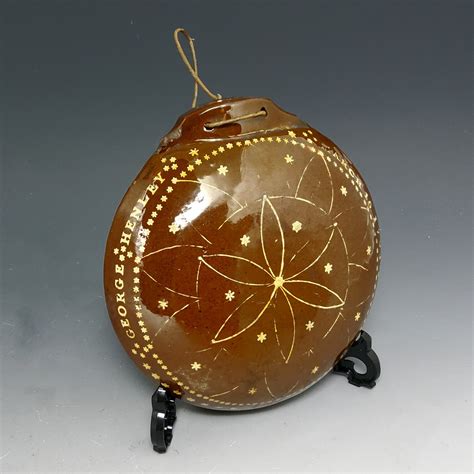 A Fine And Rare Earthenware 18thc Named And Dated Slipware Flask From Chailey Sussex John