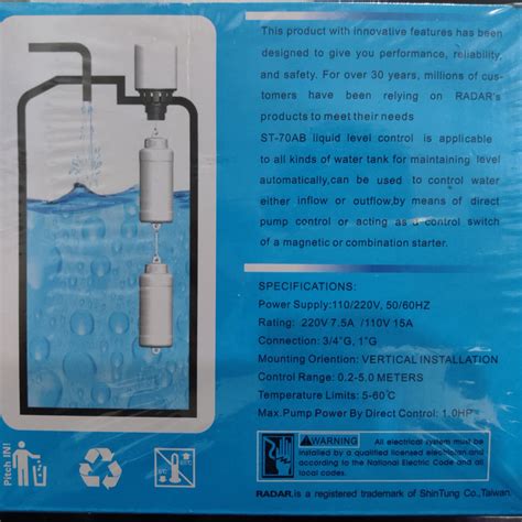 Radar St 70ab Automatic Level Control Switch Float Switch