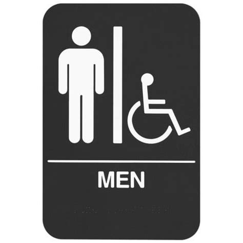 Rockwood Bfm687 Ada Men Restroom Sign With Braille