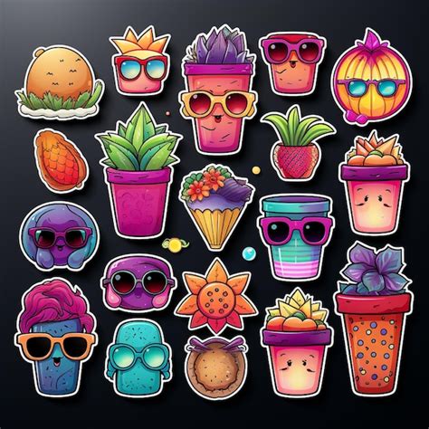 Cute Kawaii Stickers Premium Ai Generated Image