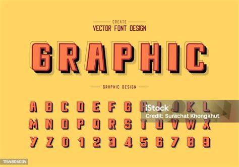 그림자 및 선 굵은 글꼴 벡터 알파벳 서체 및 숫자 디자인 배경에 그래픽 텍스트 3차원 형태에 대한 스톡 벡터 아트 및 기타 이미지 3차원 형태 교육 그래픽 프린트