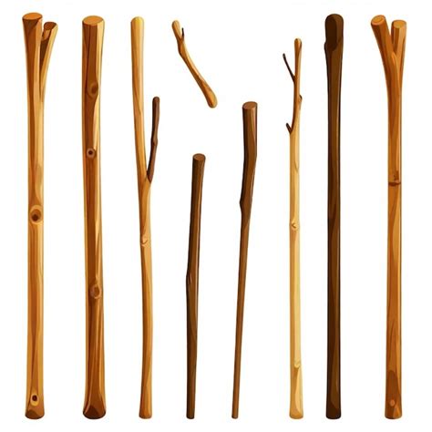 Sticks Vector Set White Background Isolated A High Premium Ai