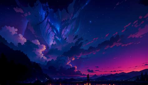 Amazing Purple Sky Cool Night Wallpaper Hd Artist 4k Wallpapers