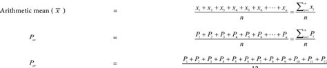 Arithmetic Average Methodology Converted In Order To Calculate The Download Scientific Diagram