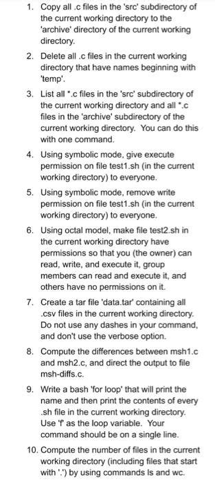 Solved 1 Copy Allc Files In The Src Subdirectory Of The