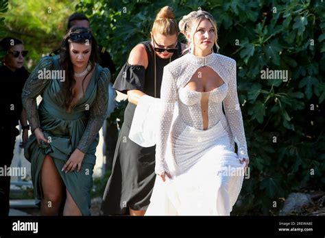 Dubrovnik Croatia 29th July 2023 Emina Duric Comes To Her Wedding