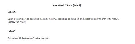 Solved C Week 7 Labs Lab 6 Lab 6a Open A Text File