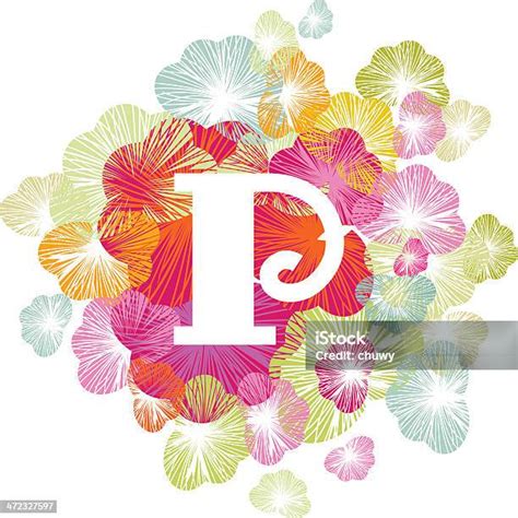 Huruf P Alfabet Huruf Besar Bunga Ilustrasi Stok Unduh Gambar