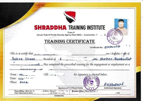 Security Guard Training Certificate In Odisha Security Training