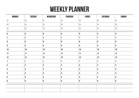 Printable Weekly Planner Sunday Start