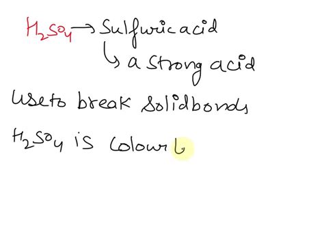 Solved We Were Given Seven Solids To React With Sulfuric Acid H2so4
