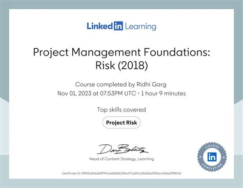 Ridhi Garg On Linkedin Certificate Of Completion