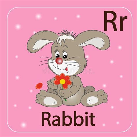 The English Letter R And A Rabbit Stock Vector Illustration Of Design