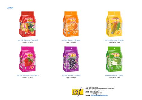 Lot 100 Gummy Sour Mango Flavour Sweet 100g X 24 Pkts Malaysia