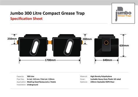 Jumbo 300 Litre Compact Underground Grease Trap System