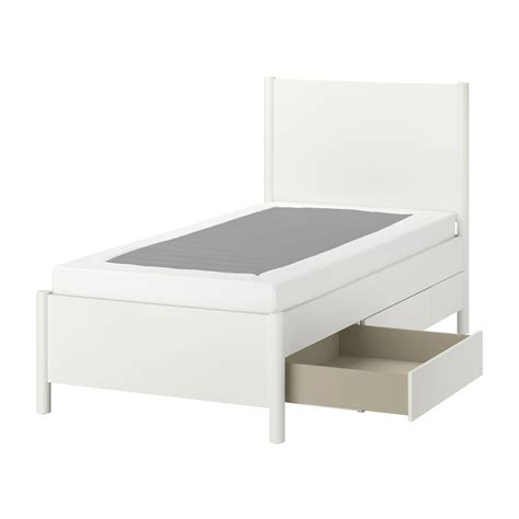 Tonstad Bed Frame With Storage Off White Lyngör White Twin Ikea Ca
