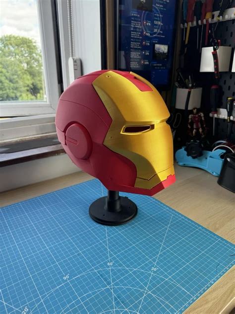 Iron Man Helmet Raw 3d Printed With Magnetic Back With Stand Etsy