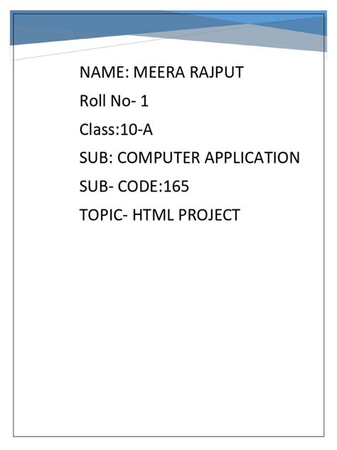 Sample Project File Pdf