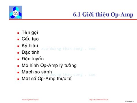 [PDF]Mạch Điện Tử - Đh Bách Khoa Hcm - Ths Nguyễn Thanh Tuấn - Mdt_C6_Opamp.Pdf