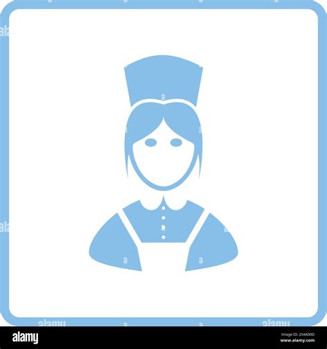 Hotel maid icon. Blue frame design. Vector illustration Stock Vector Image & Art - Alamy