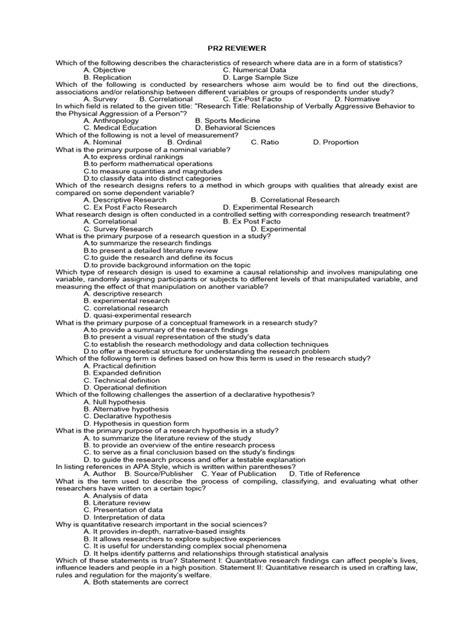 Pr2 Reviewer Gas Pdf Statistics Hypothesis