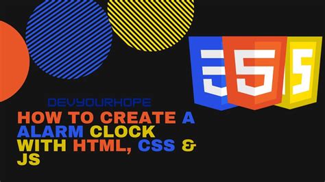 How To Create A Alarm Clock With Html Css And Js Youtube
