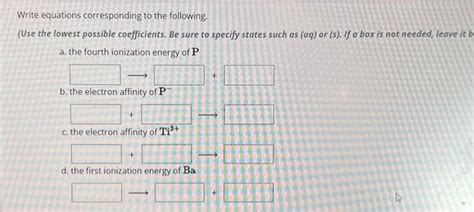 Solved Write Equations Corresponding To The Following Use
