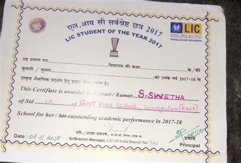 Swetha Swetha On Linkedin I Bought The Certificate When I Was In Class Nineth