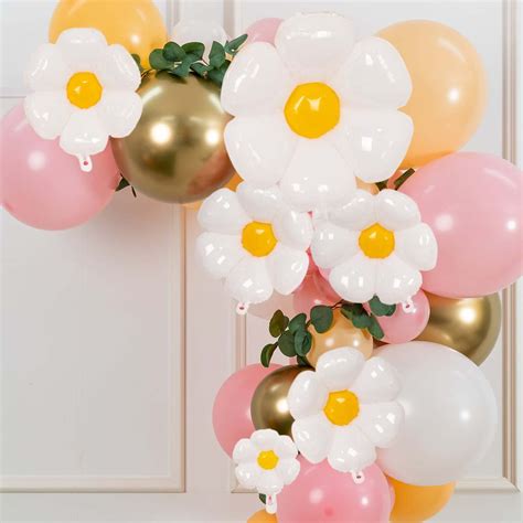 Efavormart White Daisy Mylar Foil Party Balloons Assorted Sizes 10