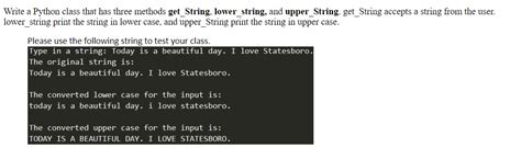 Solved Write A Python Class That Has Three Methods Chegg Com