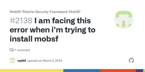 i am facing this error when i m trying to install mobsf · issue 2138