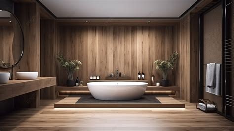 3d 렌더링으로 제공되는 호화로운 호텔 스위트룸의 현대적인 목재 욕실 고급 호텔 호텔 욕실 화장실 배경 일러스트 및 사진 무료 다운로드 Pngtree