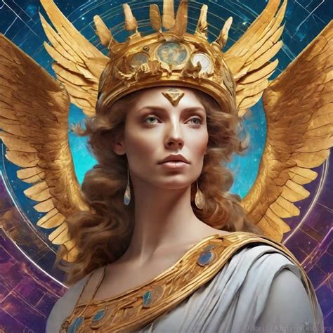 Tyche Greek Goddess Of Fortune And Happiness A Winged Goddess With A