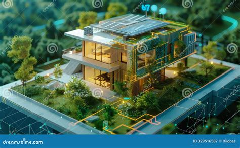 Construction Automation For Smart Homes Ai And Iot Integration Stock Illustration