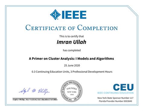 Ieee Certificate Pdf
