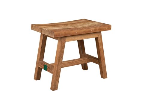 Shop Teak Rectangular Stool Durable And Rustic Outdoor Seating Luxi
