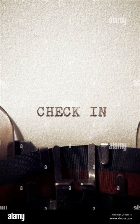 Check In Word Written With A Typewriter Stock Photo Alamy