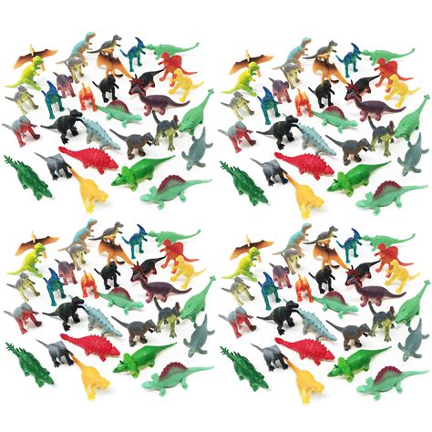 Boley 150 Pack Miniature Dinosaur Toy Set Colorful Mini Plastic Dinosaur Figure