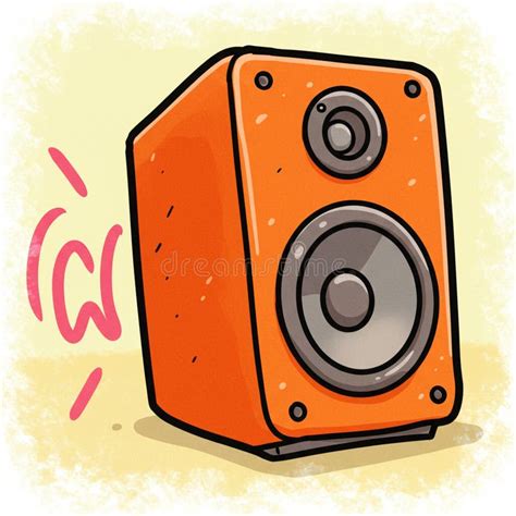 Orange Speaker Illustration Featuring A Rectangular Shape With Two