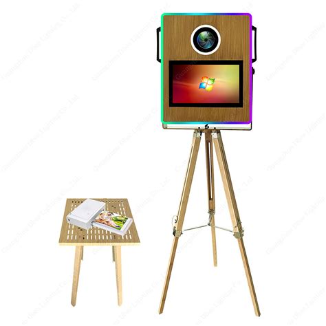 156 Inch Wooden Dslr Photo Booth Kiosk Camera Selfie With Printer