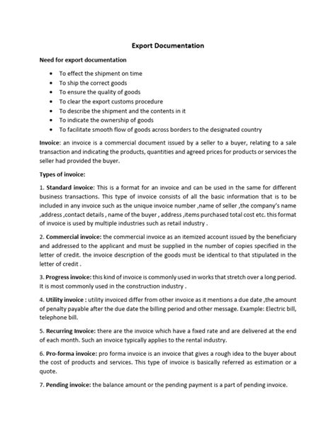 Documentation Of Massive Export Pdf Negotiable Instrument Bill Of