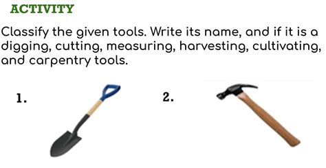Activity Classify The Given Tools Write Its Studyx Activity Classify The Given Tools Write Its Studyx