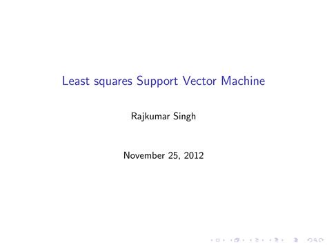 least squares support vector machine classifier pdf