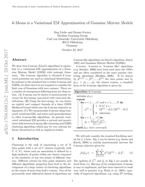 K Means Is A Variational Em Approximation Of Gaussian Mixture Models