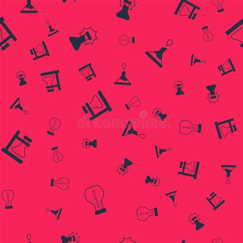Set Test Tube Explosion In The Flask Stand And Funnel Or Filter On Seamless Pattern Vector