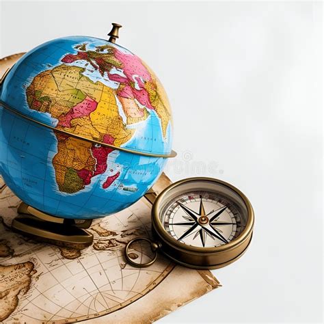 Compass And World Map Background World Map Compass Globe Banner