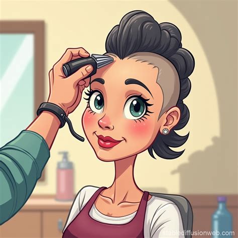 Lady Gets A Buzzcut Stable Diffusion Online