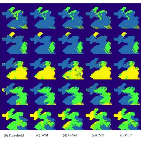 detection results of five different sea fog events occurred during 2020