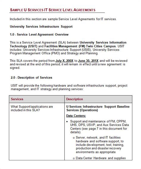 Operational Level Agreement Itil Template Pdf Template
